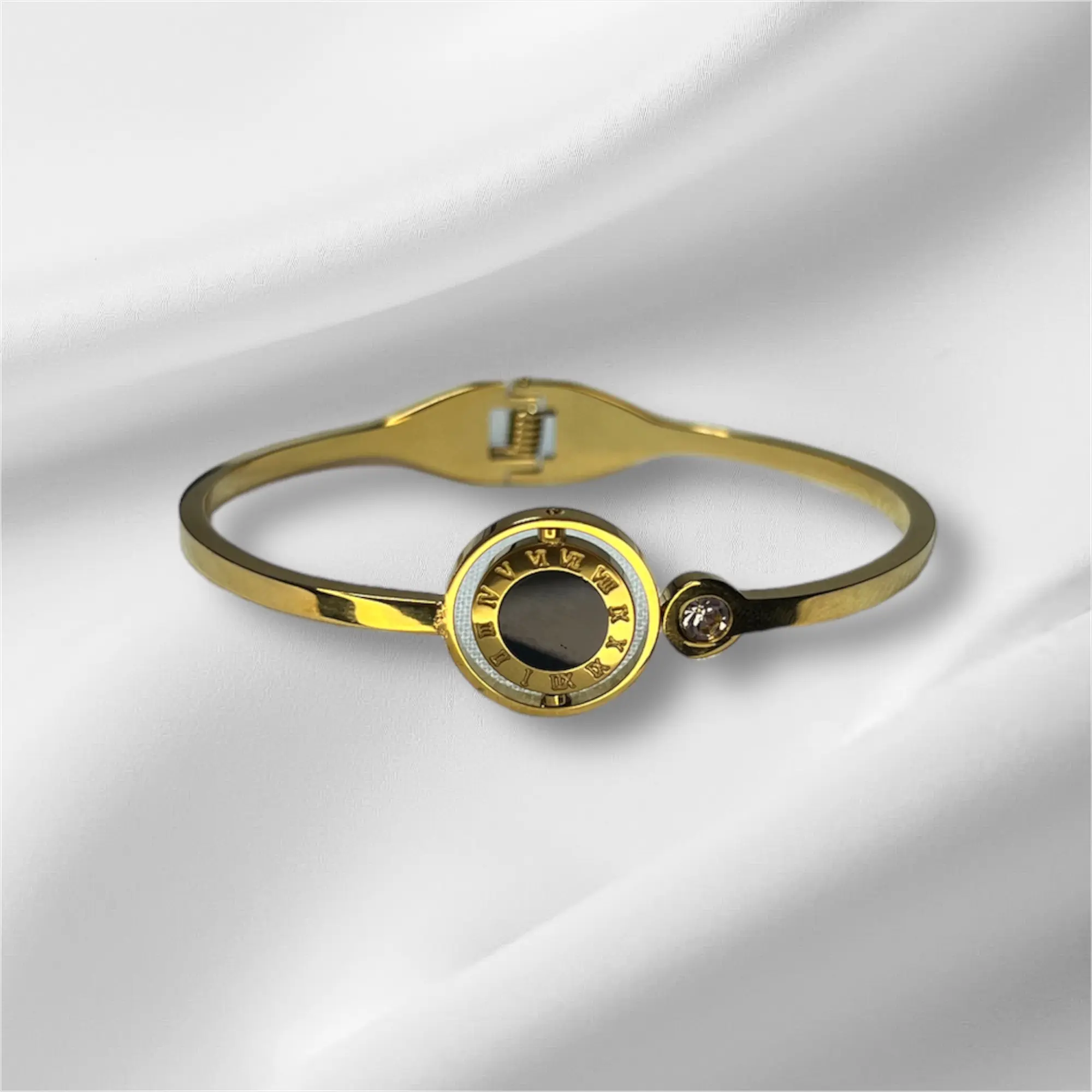 Reversible Charm Bracelet with Mica Shell Inlay & Roman Numerals ...